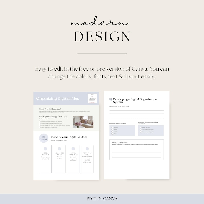 Organizing Digital Files Template, Canva Template - Etsy
