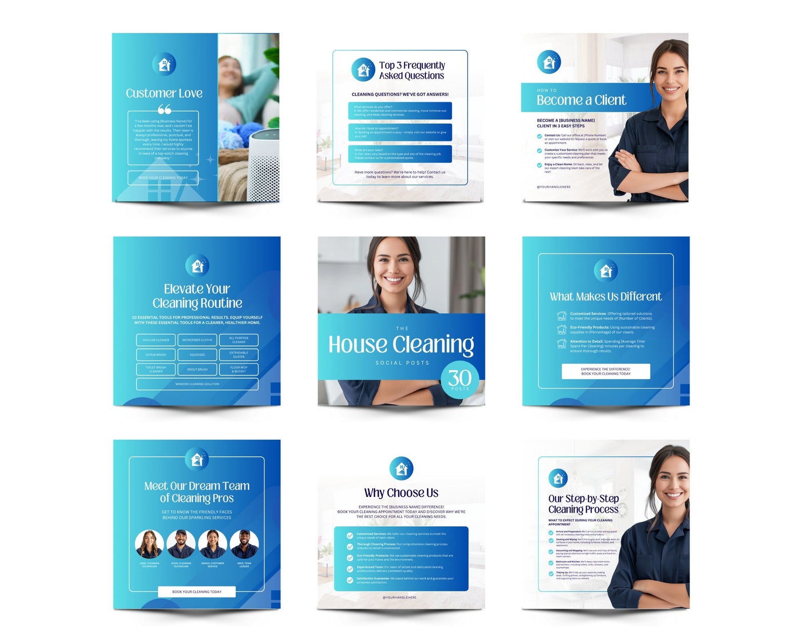 Professional Cleaning Company Instagram Templates, Social Media Posts ...