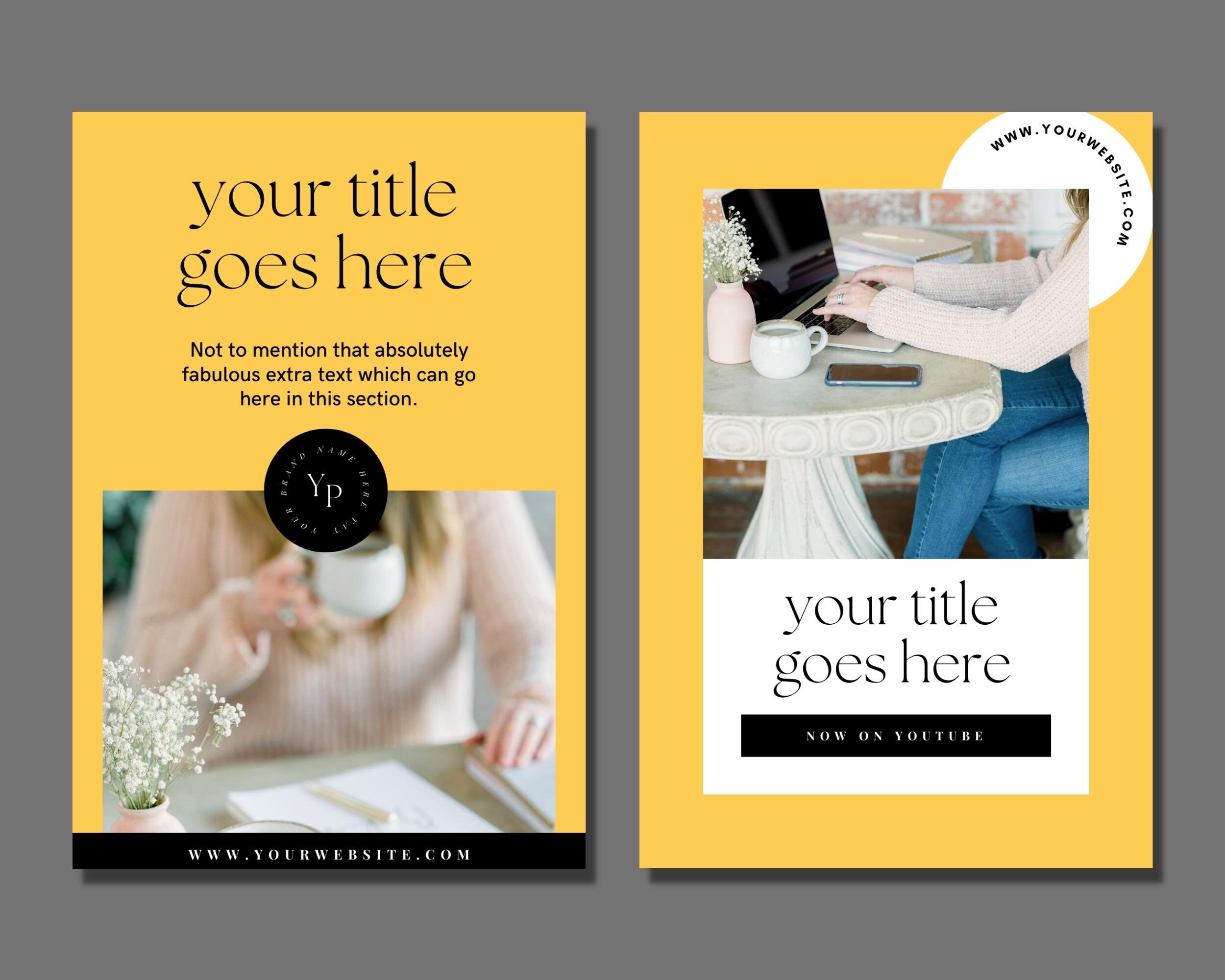 Pinterst Templates for Youtube Canva Vlog Branding Templates - Etsy