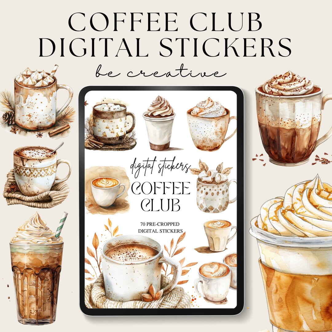 Coffee Club Digital Planner Stickers | Digital Sticker Set | Goodnotes ...