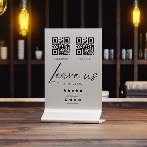 Leave A Review Sign Canva Template, Business Template, Printable QR ...