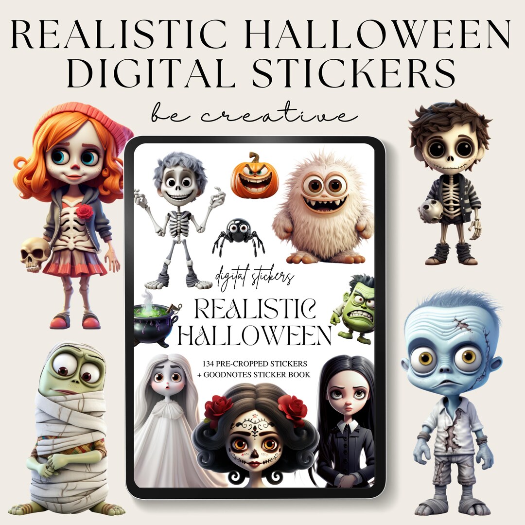 Realistic Halloween Digital Stickers, Goodnotes Ghost Stickers, Png ...
