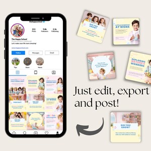 Childcare Posts, Education Social Media Post, Canva Templates for ...