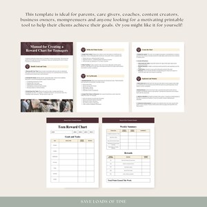 Teen Reward System Template, Printable Teenager Contract, Digital Canva ...