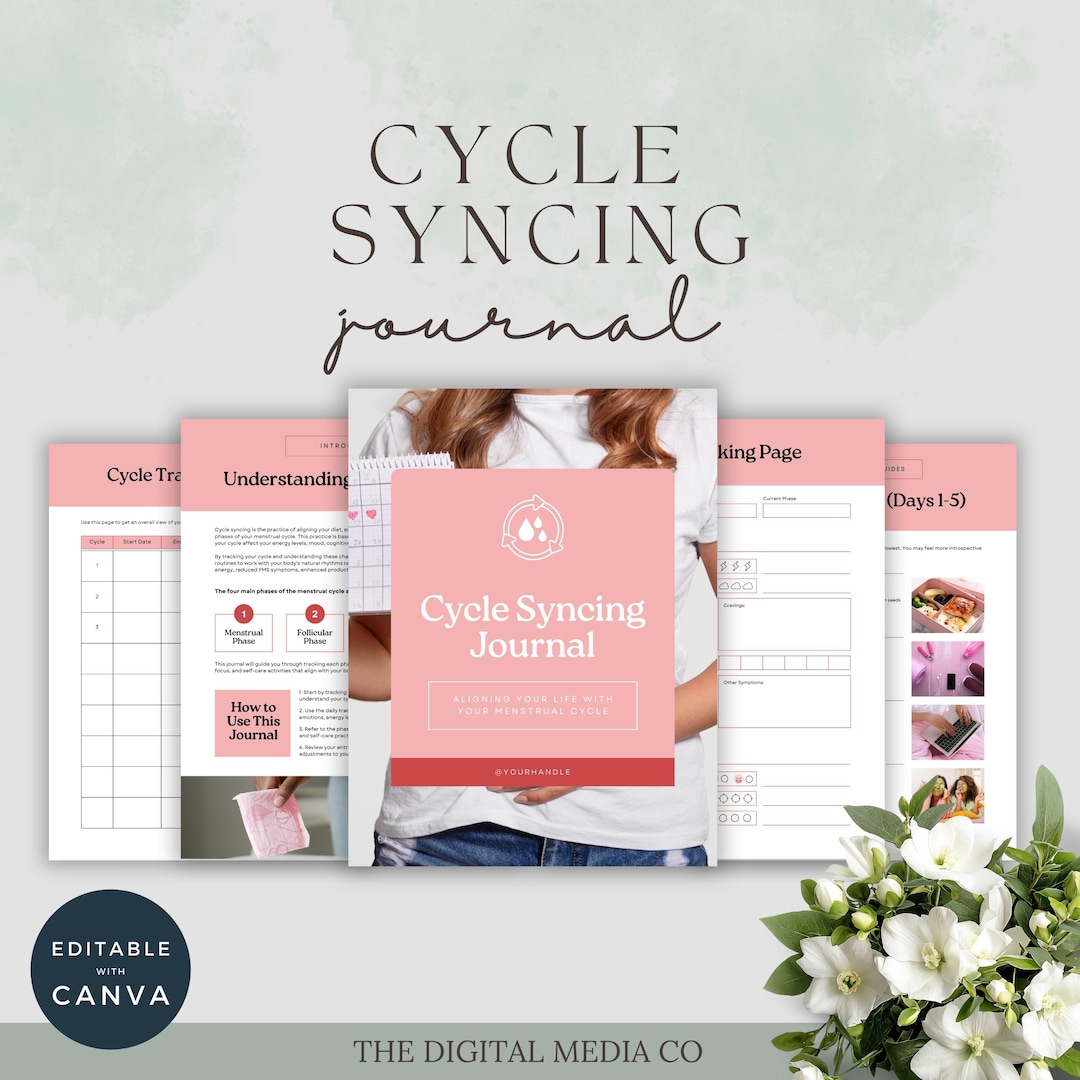 Cycle Syncing Journal Canva Template - Etsy