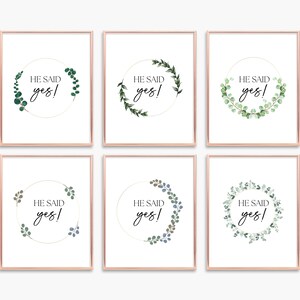 He Said Yes Sign, Printable Engagement Sign, Just Engaged Sign, Canva ...