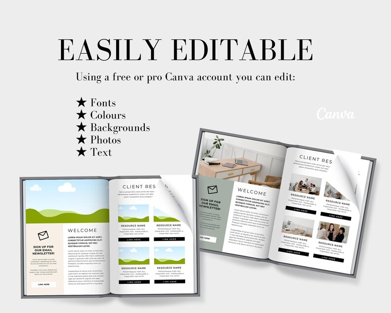 Freebie Digital Template Canva Workbook Template Canva Lead - Etsy
