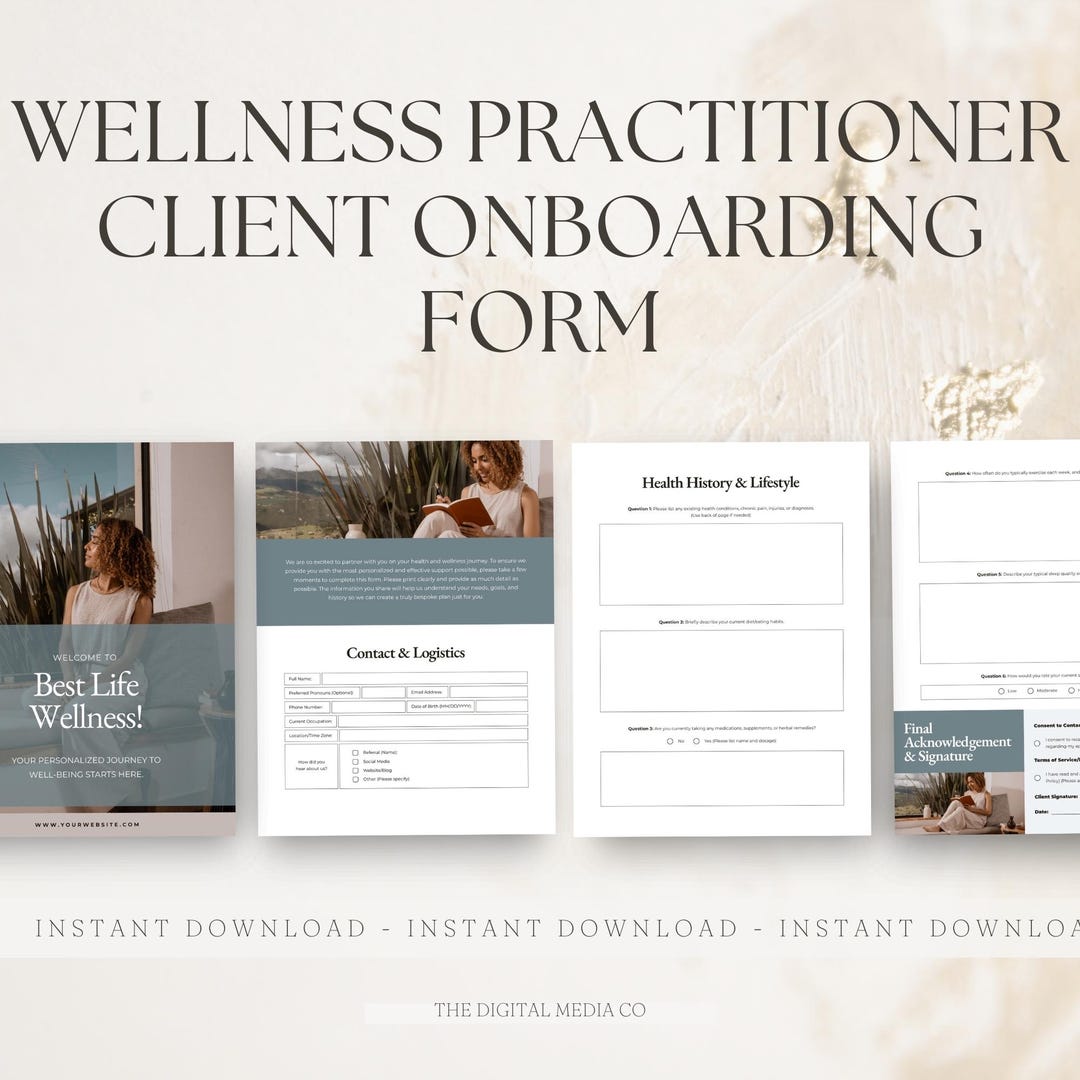 Wellness Client Intake Form Template Editable in Canva - Etsy