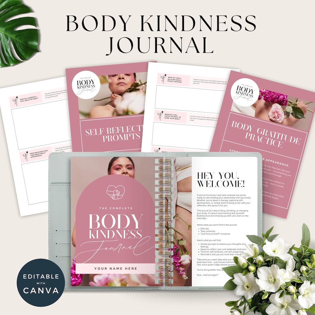 Body Kindness Journal Printable, Self-compassion Workbook, Mental ...