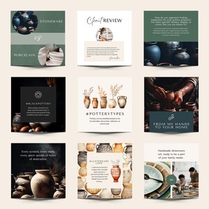 Potter Gallery Instagram Templates, Pottery Studio Marketing Plan ...