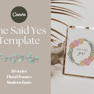 She Said Yes Sign Printable Engagement Sign Just Engaged - Etsy