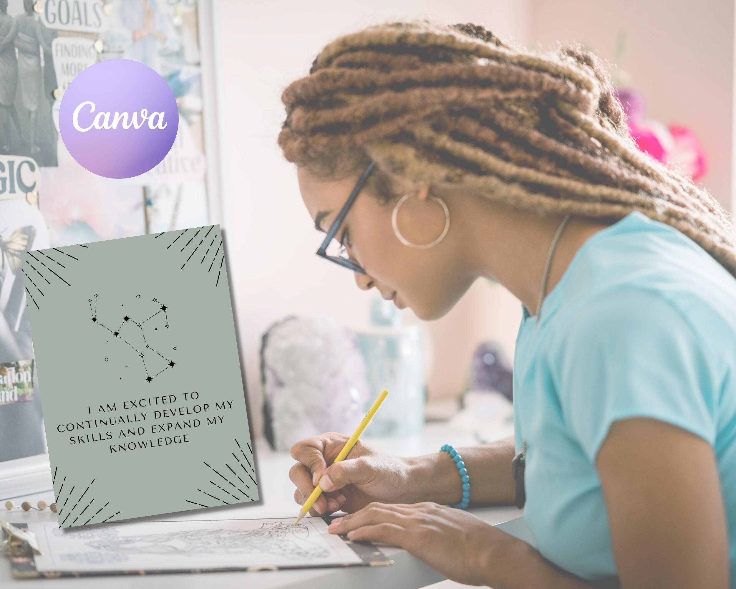 Affirmation Cards Template Canva Affirmation Station - Etsy