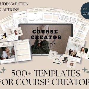 Canva Course Creator Bundle, Course Creator Templates, Course Template ...
