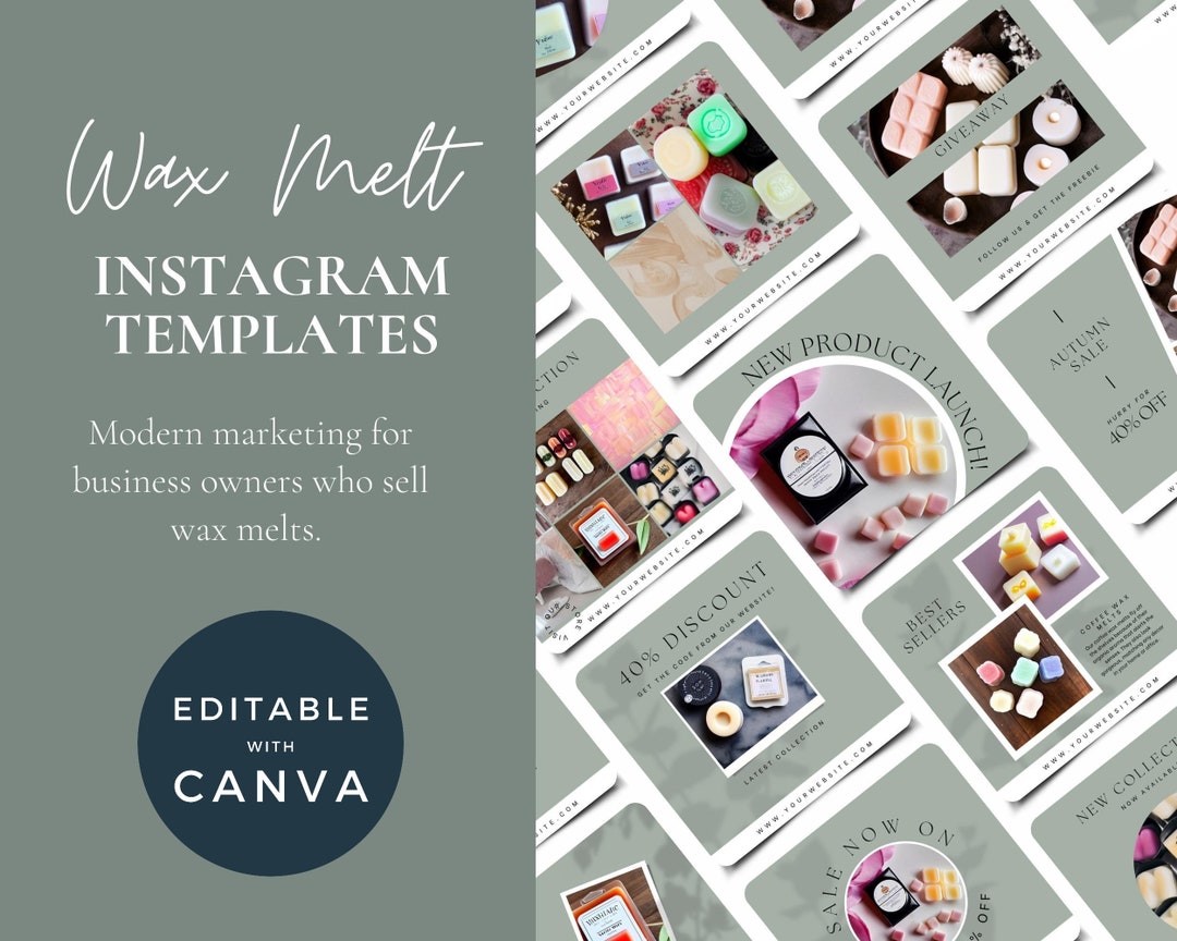 Wax Melt Instagram Templates, Scented Wax Melt Social Media, Canva Wax ...