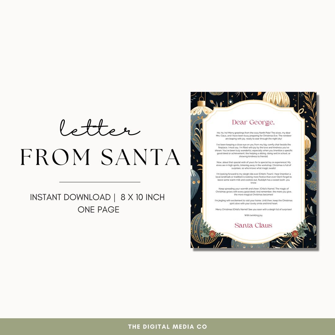 Christmas Letter From Santa Template, Customizable Mr Claus Letter ...
