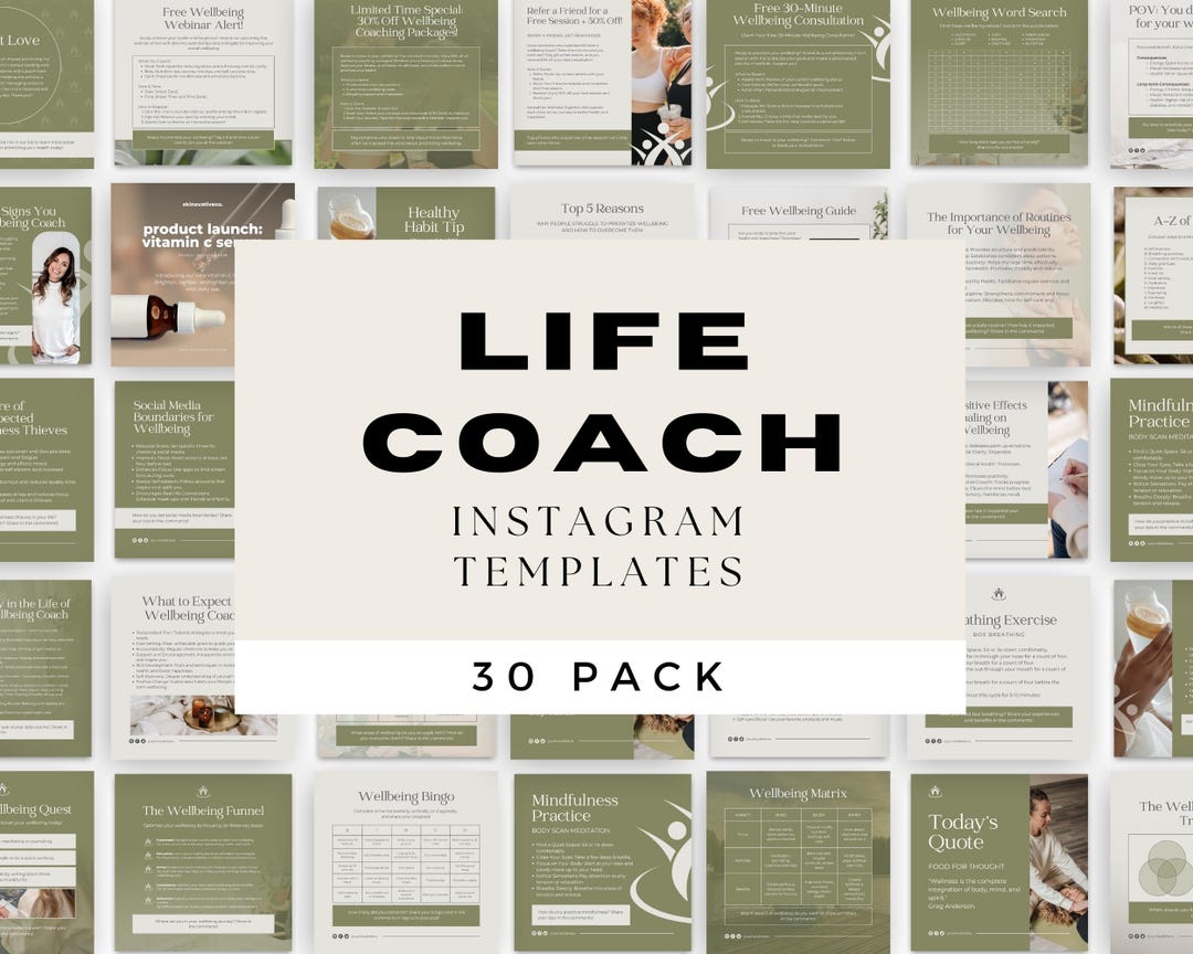 Life Coach Templates, Blue Mindset Coach Social Media Posts, Canva ...