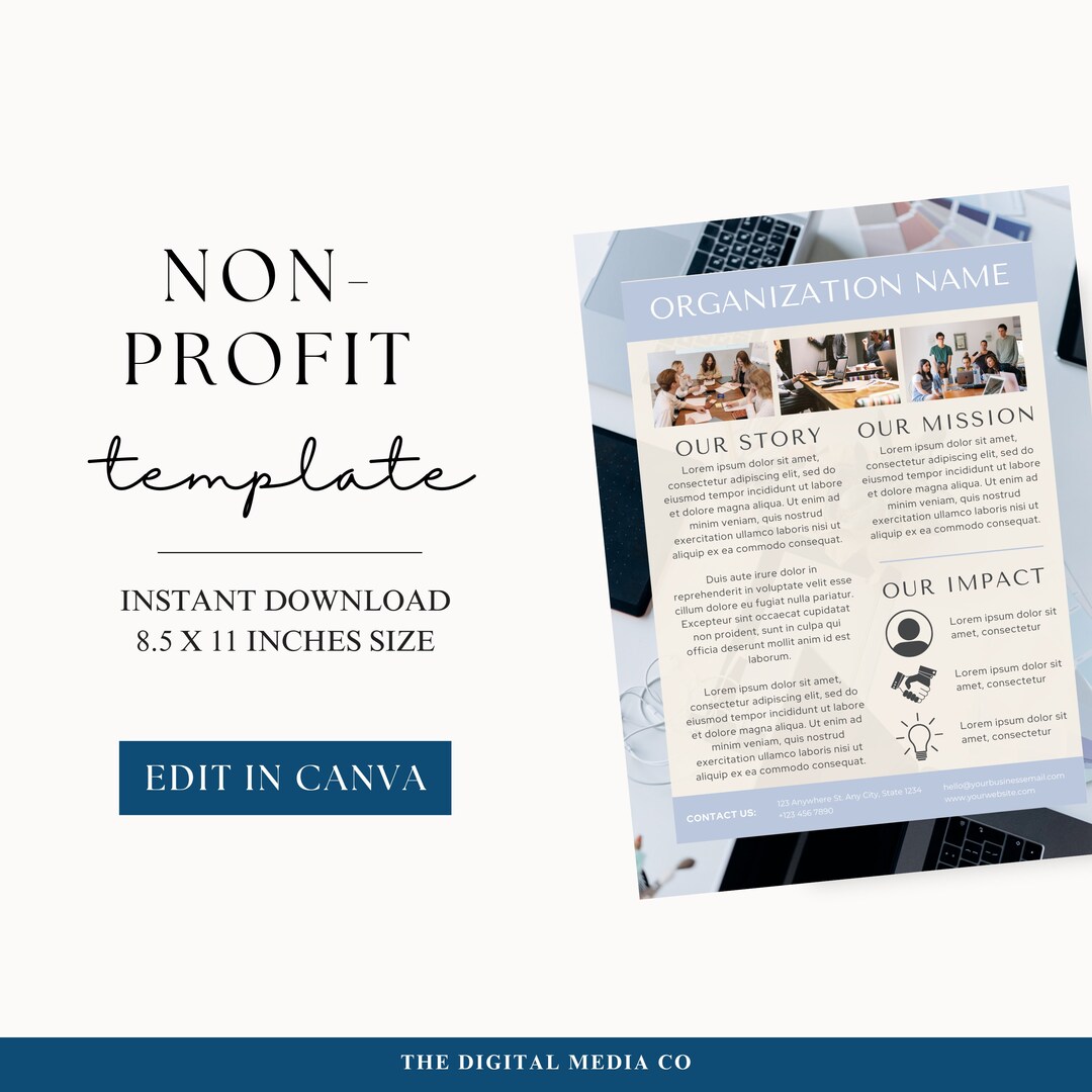 Non Profit Flyer, Canva Non-profit Printable, Charity Template, Church ...