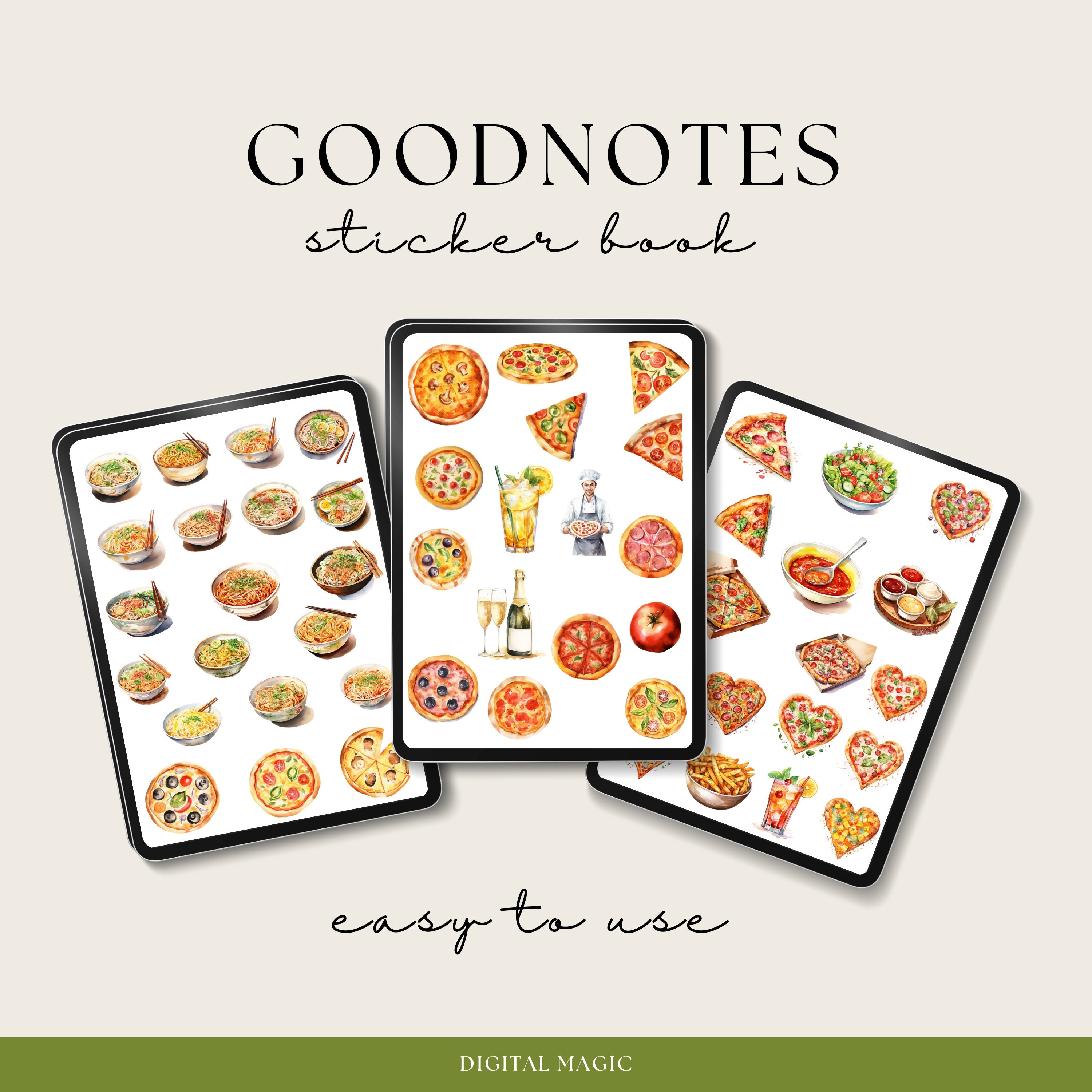 Pizza Digital Planner Stickers, Italian Sticker Book, Goodnotes ...