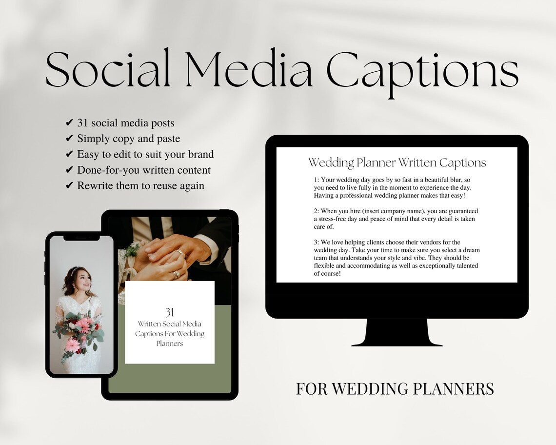 Wedding Planner Written Social Media Captions, Wedding Planner ...
