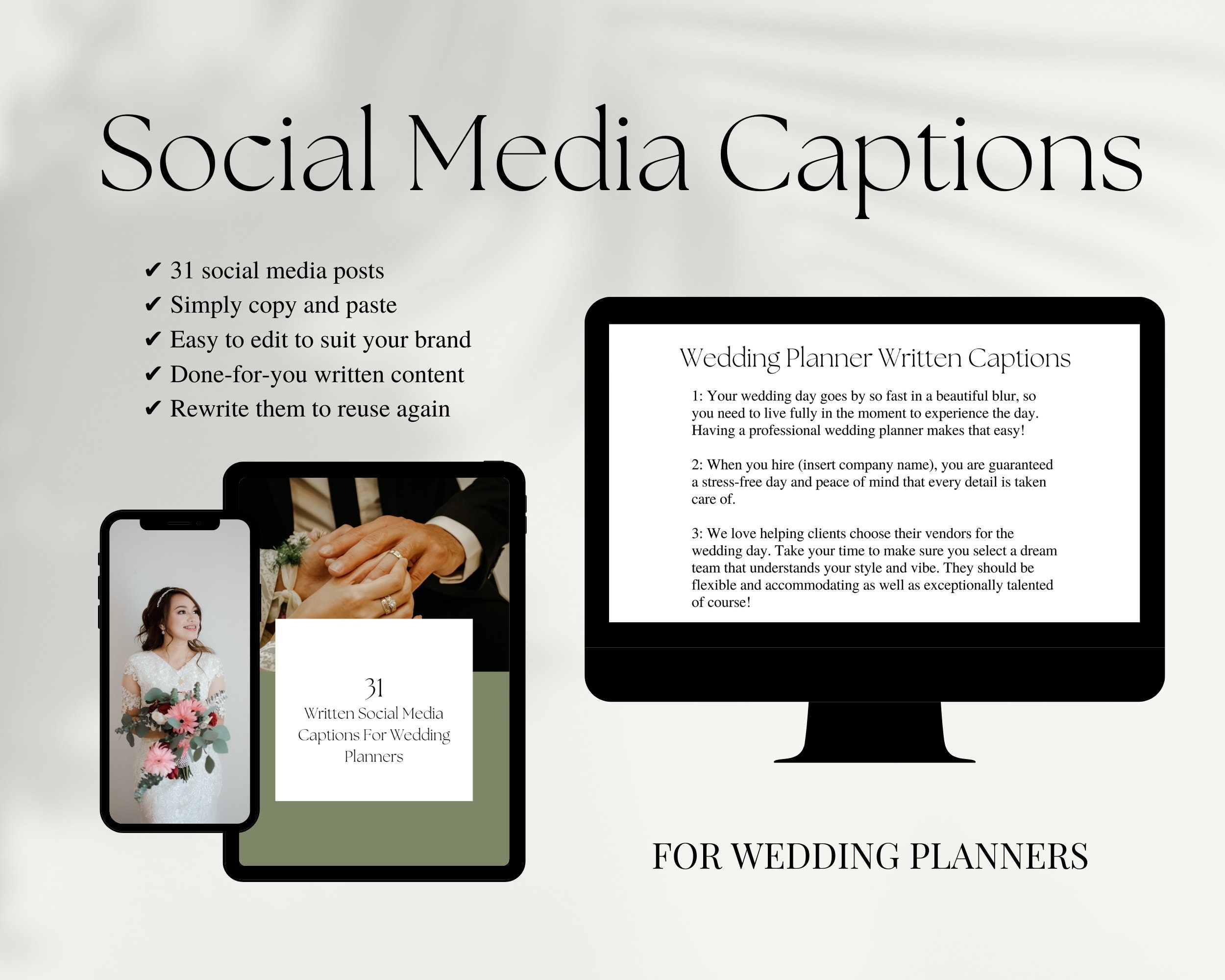 Wedding Planner Written Social Media Captions, Wedding Planner ...