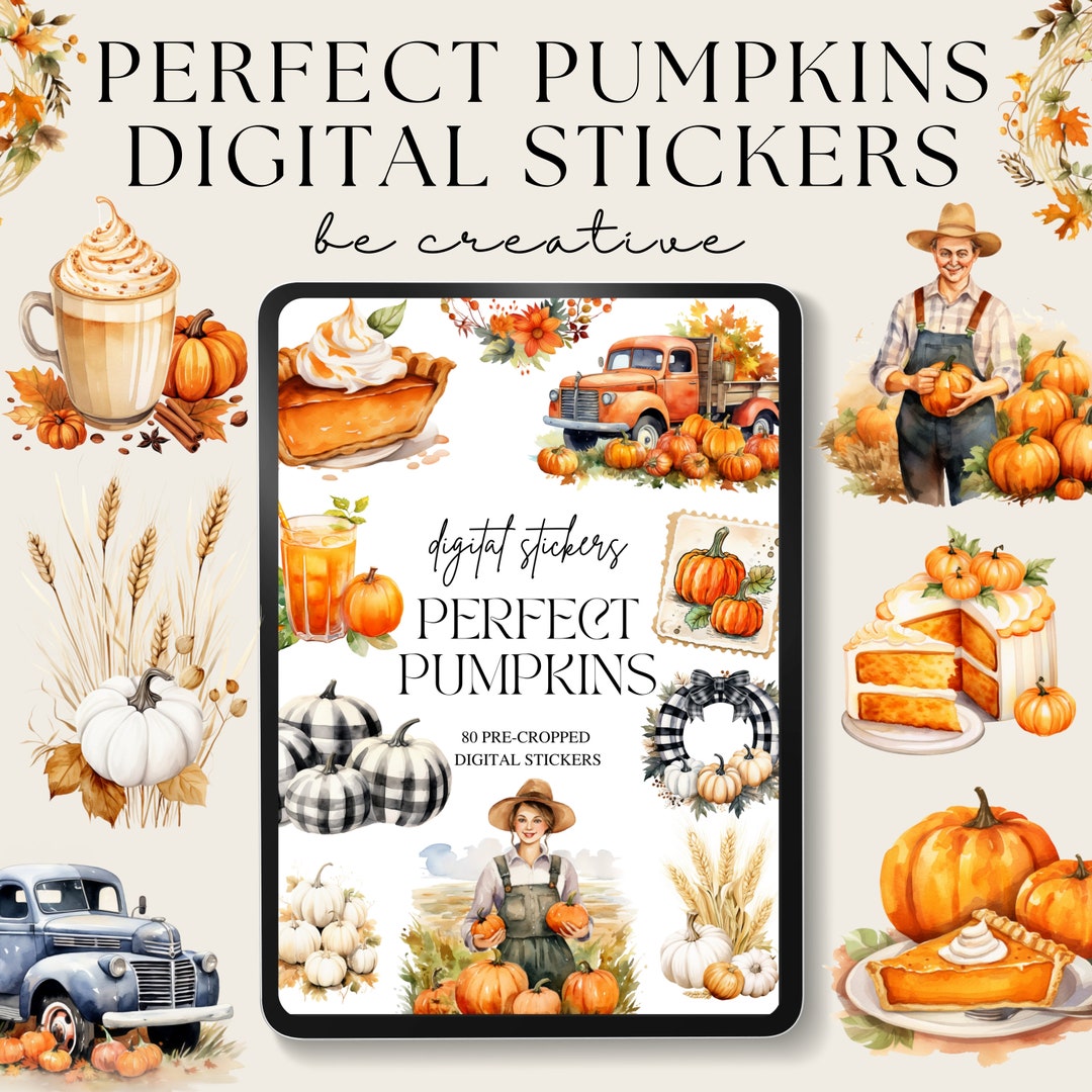 Perfect Pumpkins Digital Planner Stickers, Autumn Seasonal Stickers, Notability Season Pngs ...