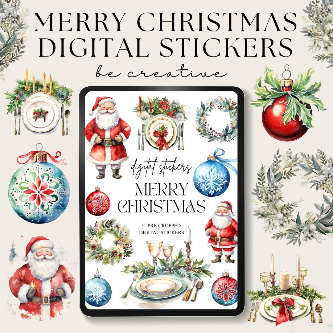 Merry Christmas Digital Planner Stickers | Digital Sticker Book ...