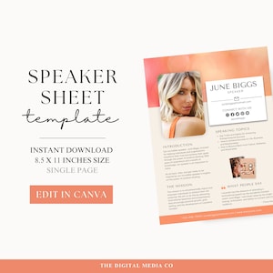 Guest Speaker Template | Single Sheet Presenter Template | Canva ...
