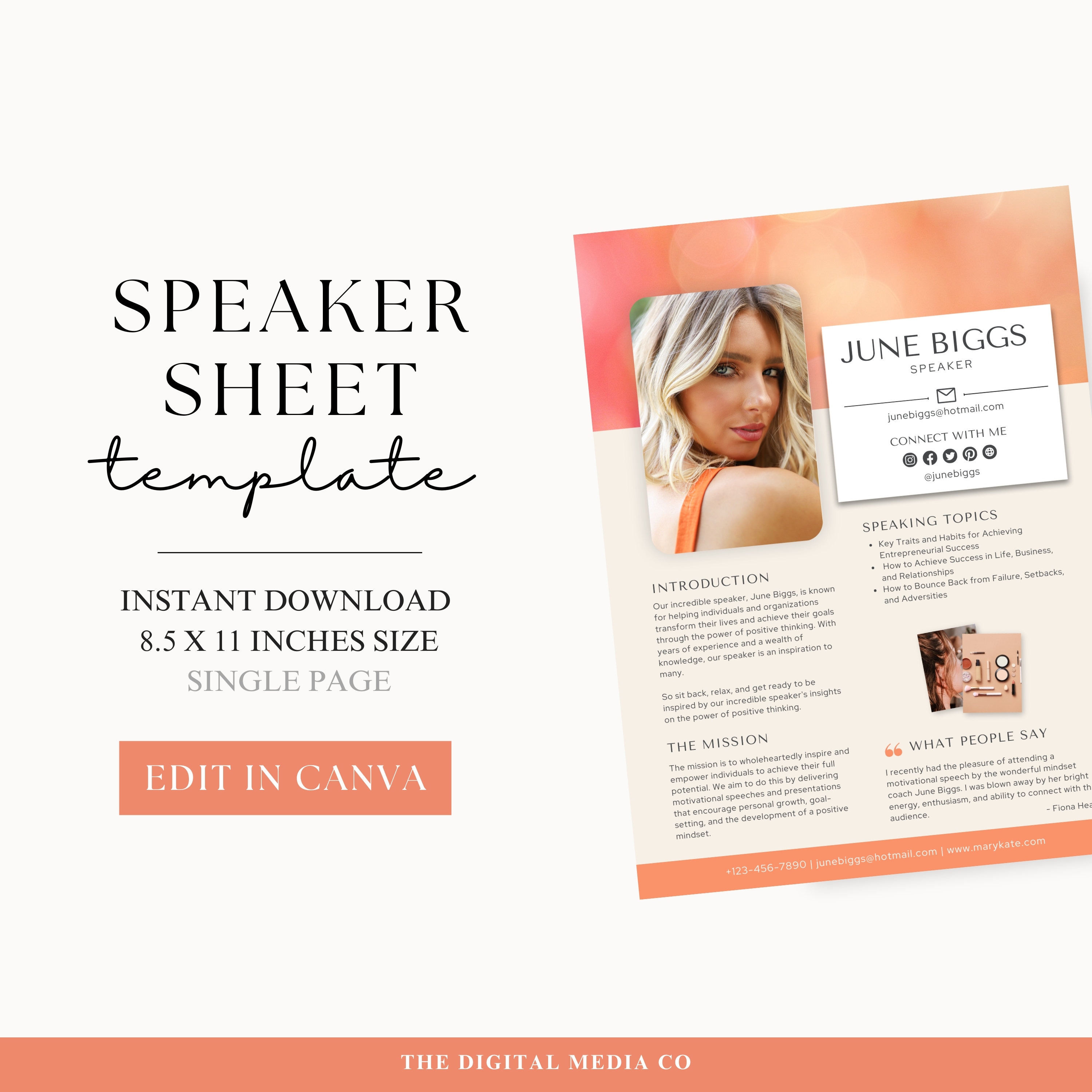 Guest Speaker Template Single Sheet Presenter Template - Etsy
