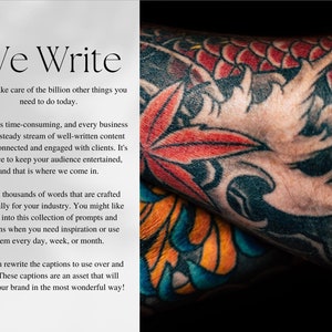 Tattoo Artist Written Social Media Captions, Tattooist Marketing ...