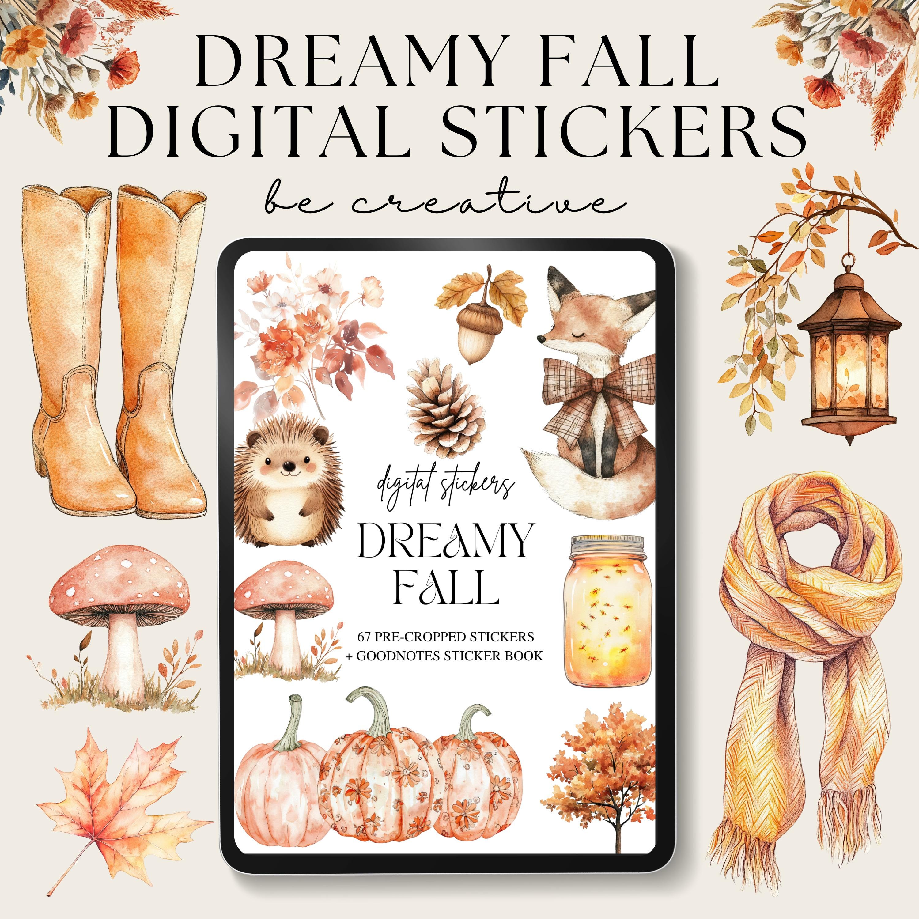 Dreamy Fall Digital Planner Stickers, Autumn Seasonal Stickers ...
