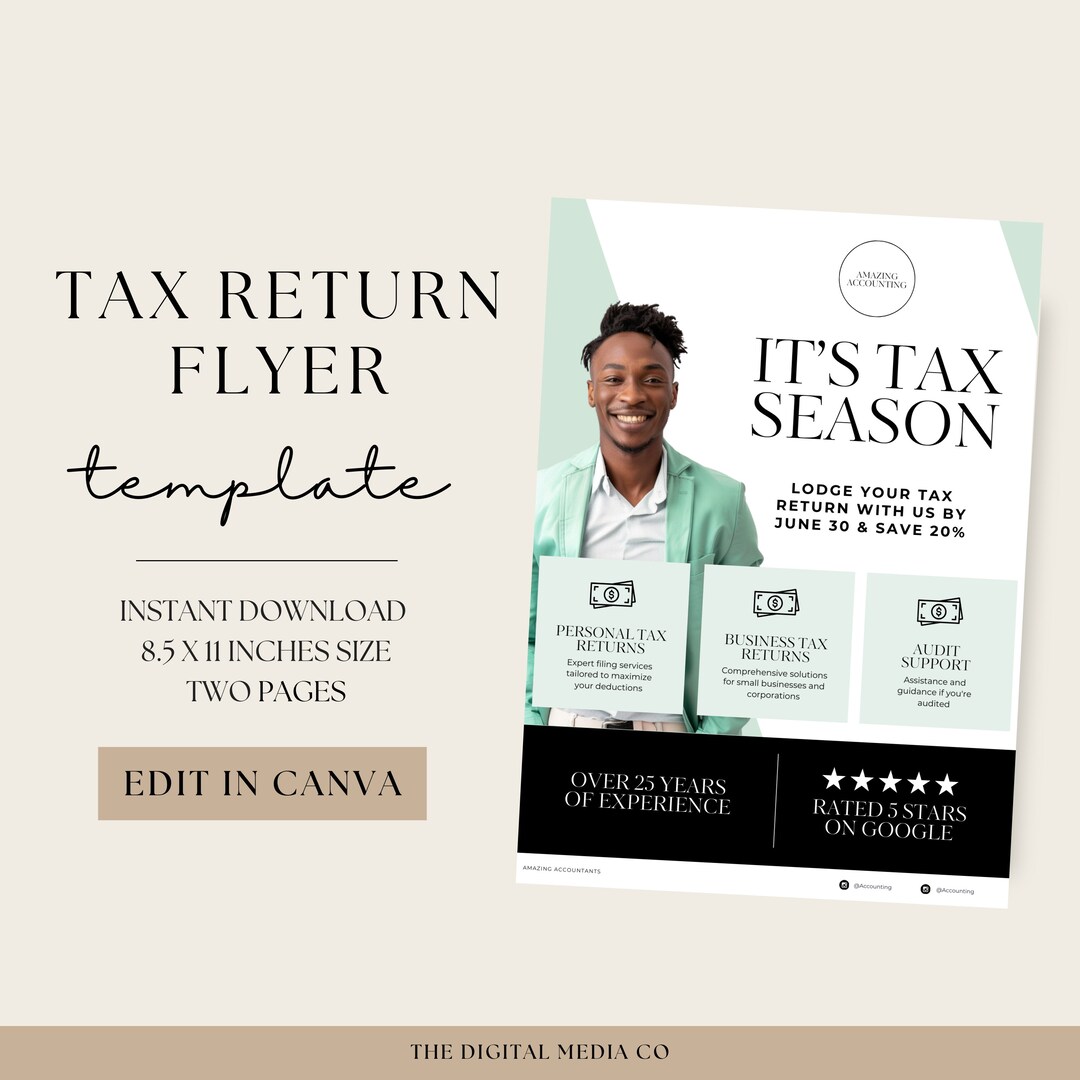 Tax Season Flyer, Taxes Template, Tax Prep Document, Credit Repair ...