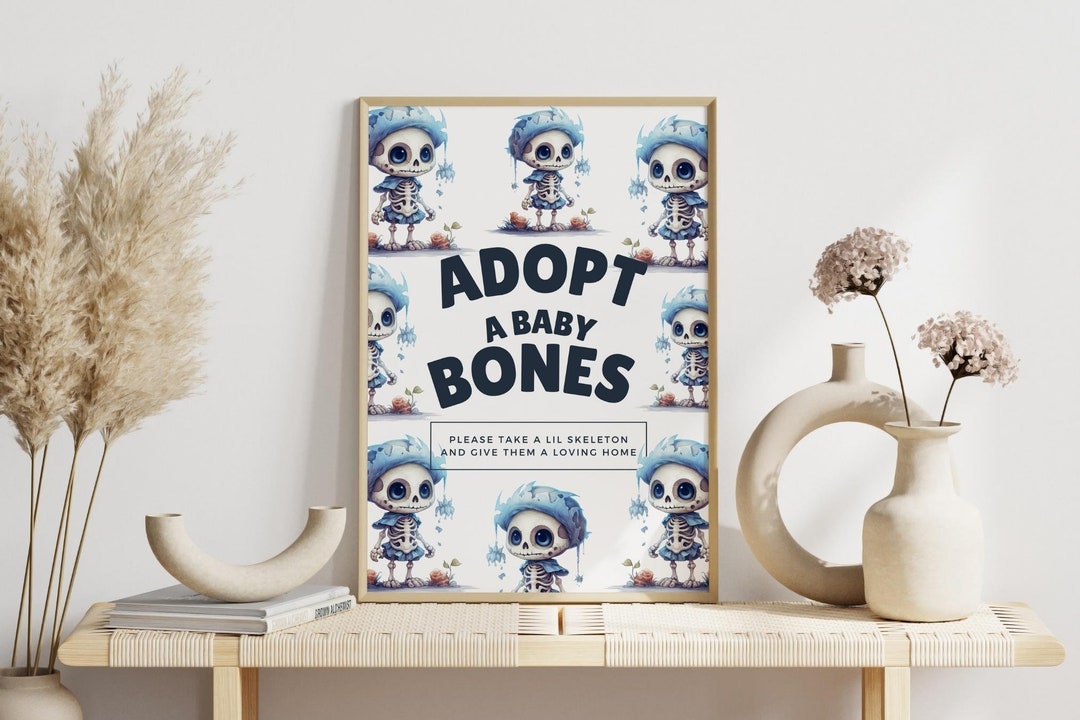 Adopt A Skeleton Sign, Halloween Printable, Halloween Favor, Spooky ...