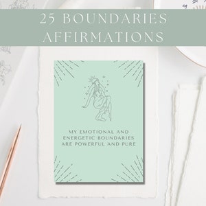 Affirmation Cards Template Canva, Boundaries Affirmation Cards ...