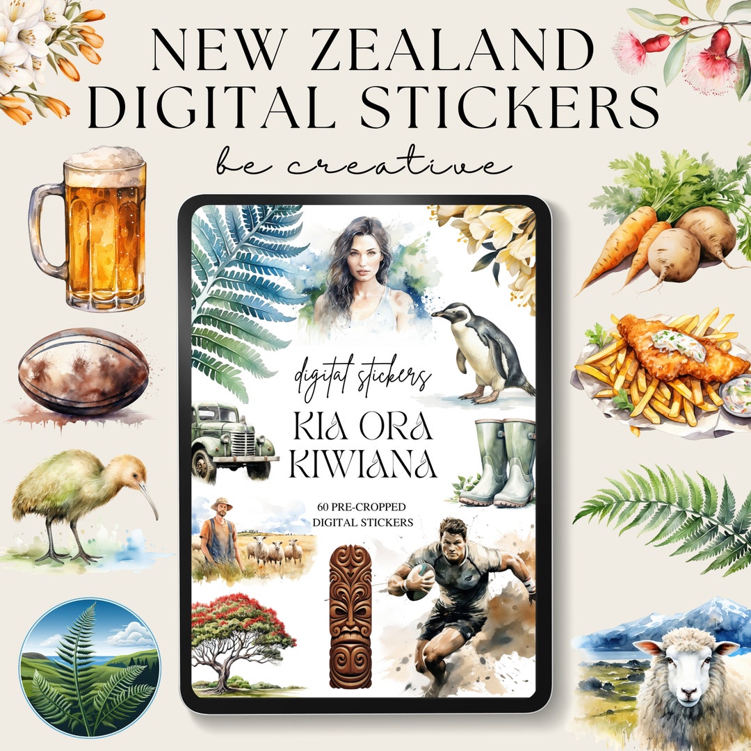 Kiwiana Digital Planner Stickers, NZ Stickers, New Zealand Notability ...