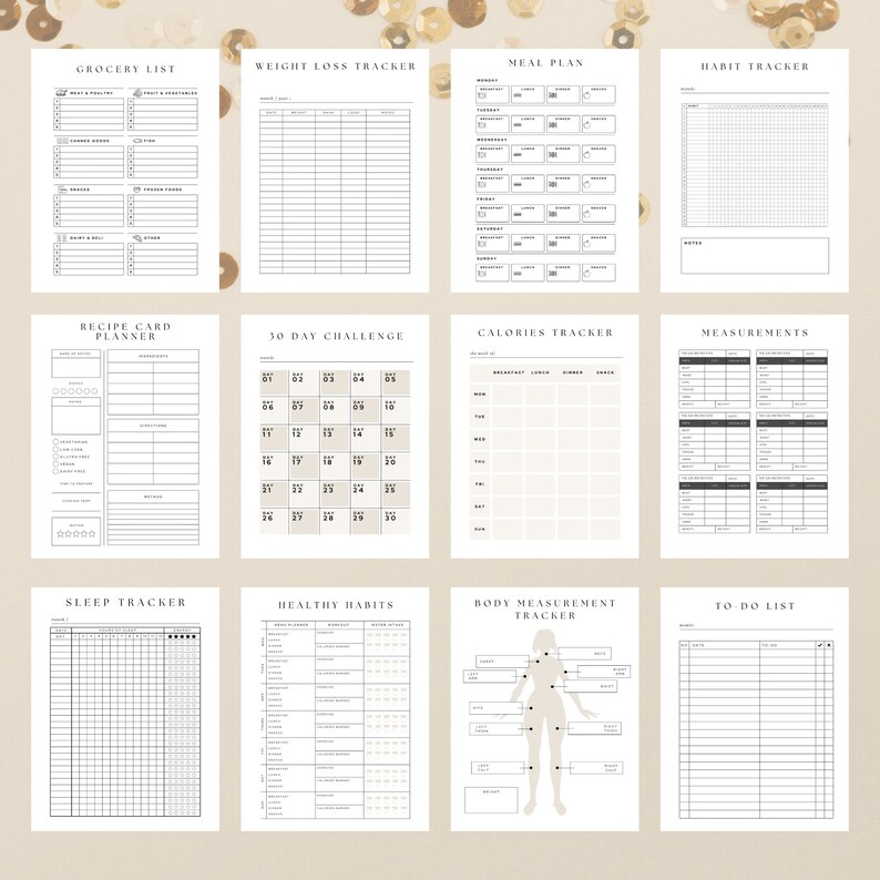 Digital Fitness Journal Canva Template, Healthy Life Journal Template ...