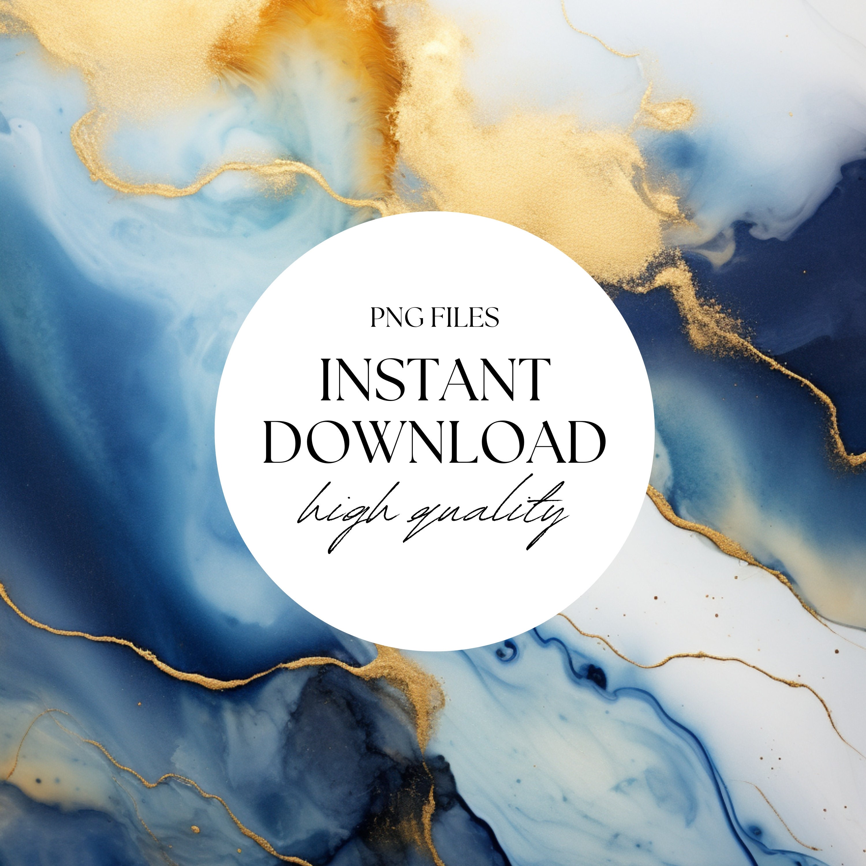 Navy and Gold Abstract Painting Texture Pack, Moody Backgrounds and ...