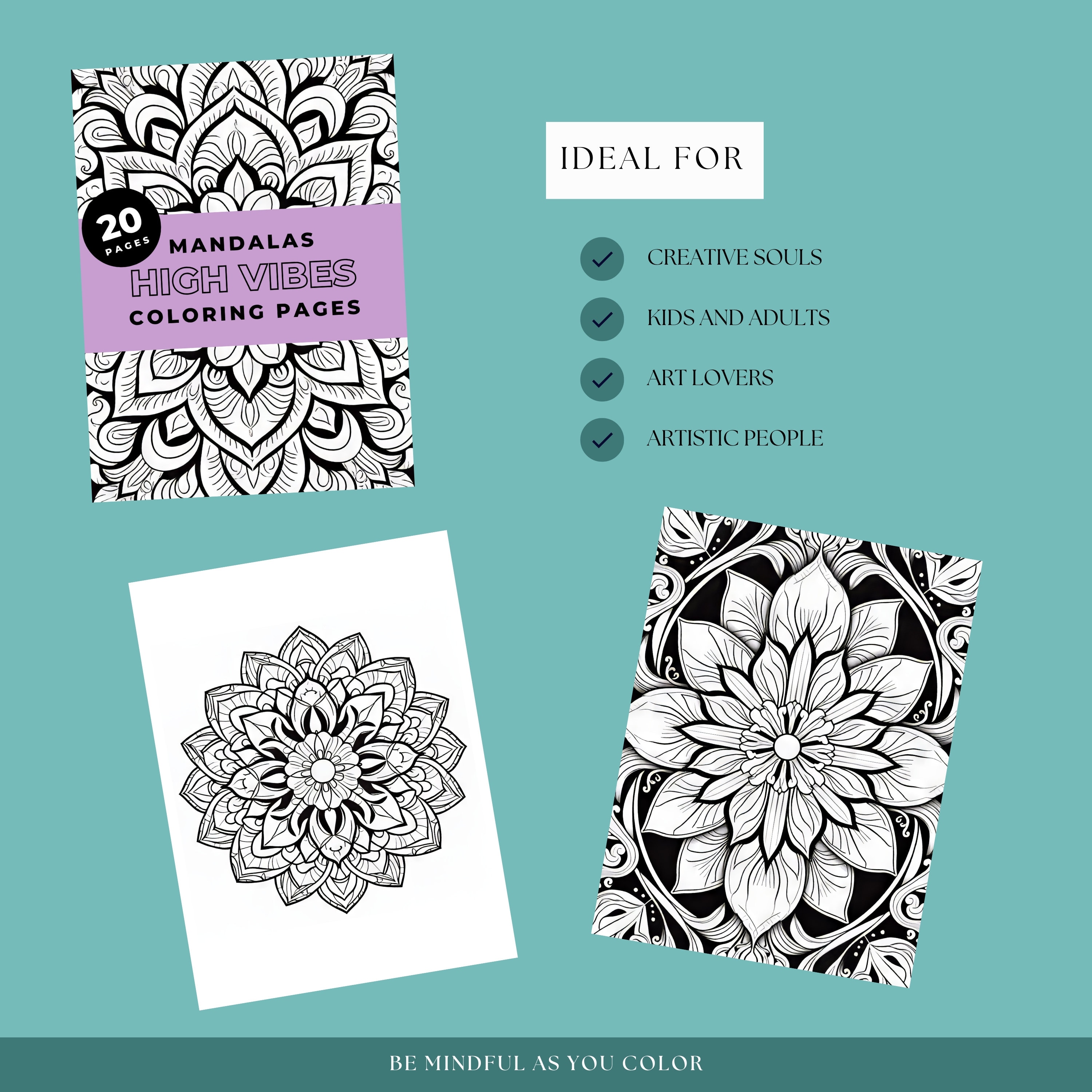 Mandala Coloring Pages | Mantra Art Pages | Stress Release Coloring ...
