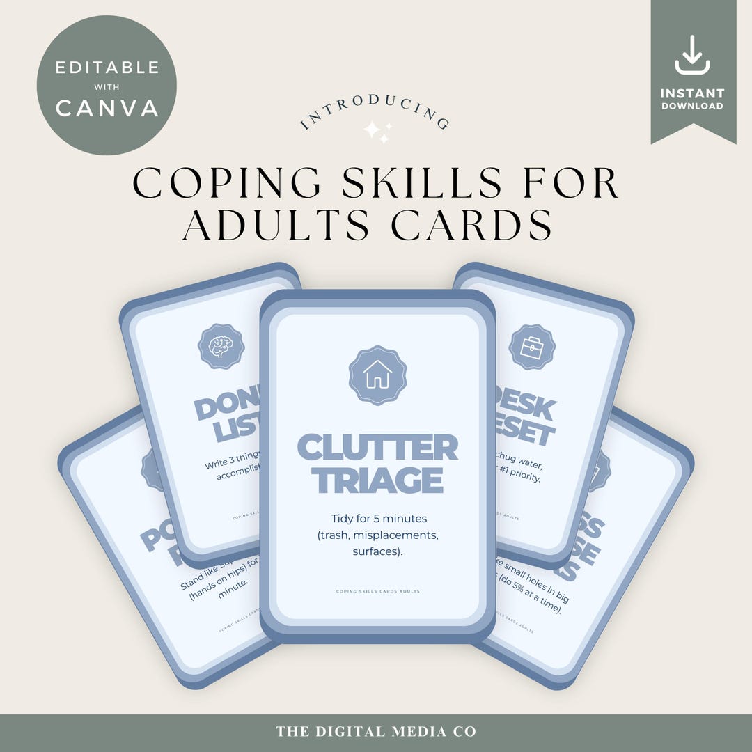 Coping Skills Cards for Adults - Etsy