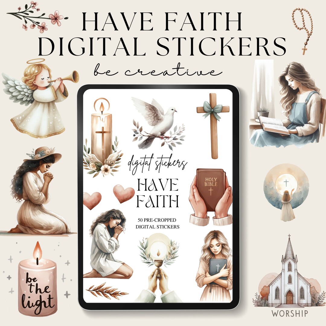 Faith Digital Planner Stickers, Digital Sticker Book, Goodnotes ...