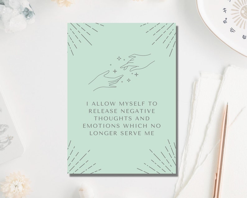 Affirmation Cards Template Canva Boundaries Affirmation - Etsy