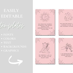 Affirmation Cards Template Canva, Affirmation Station, Printable ...