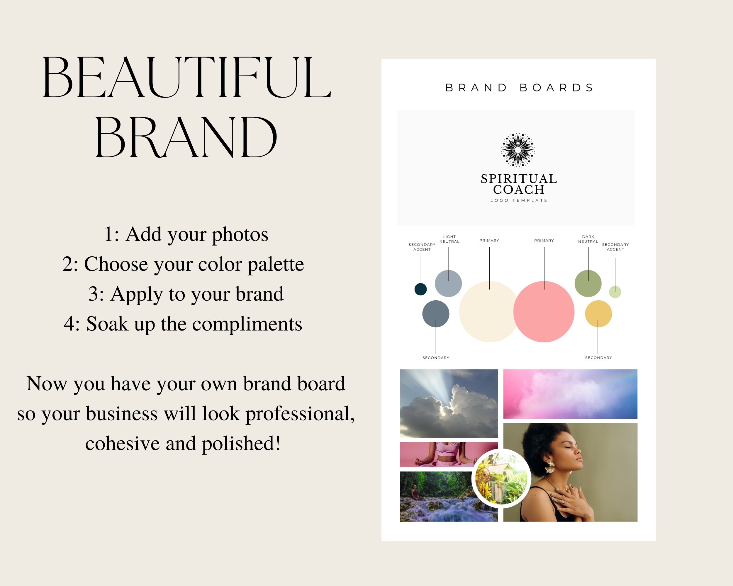 Coaching Brand Board Bundle, Canva Logo Pack, Canva Brand Board for ...