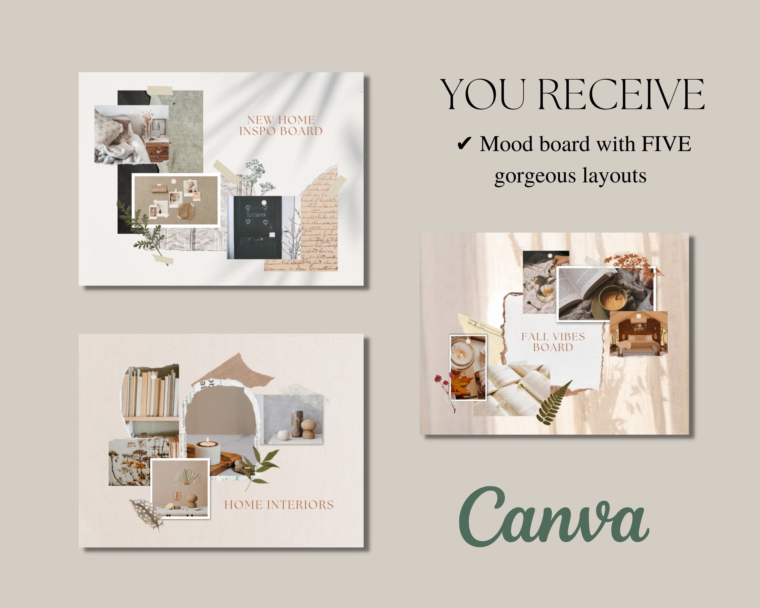 Canva Mood Board Bundle Canva Vision Board Templates - Etsy