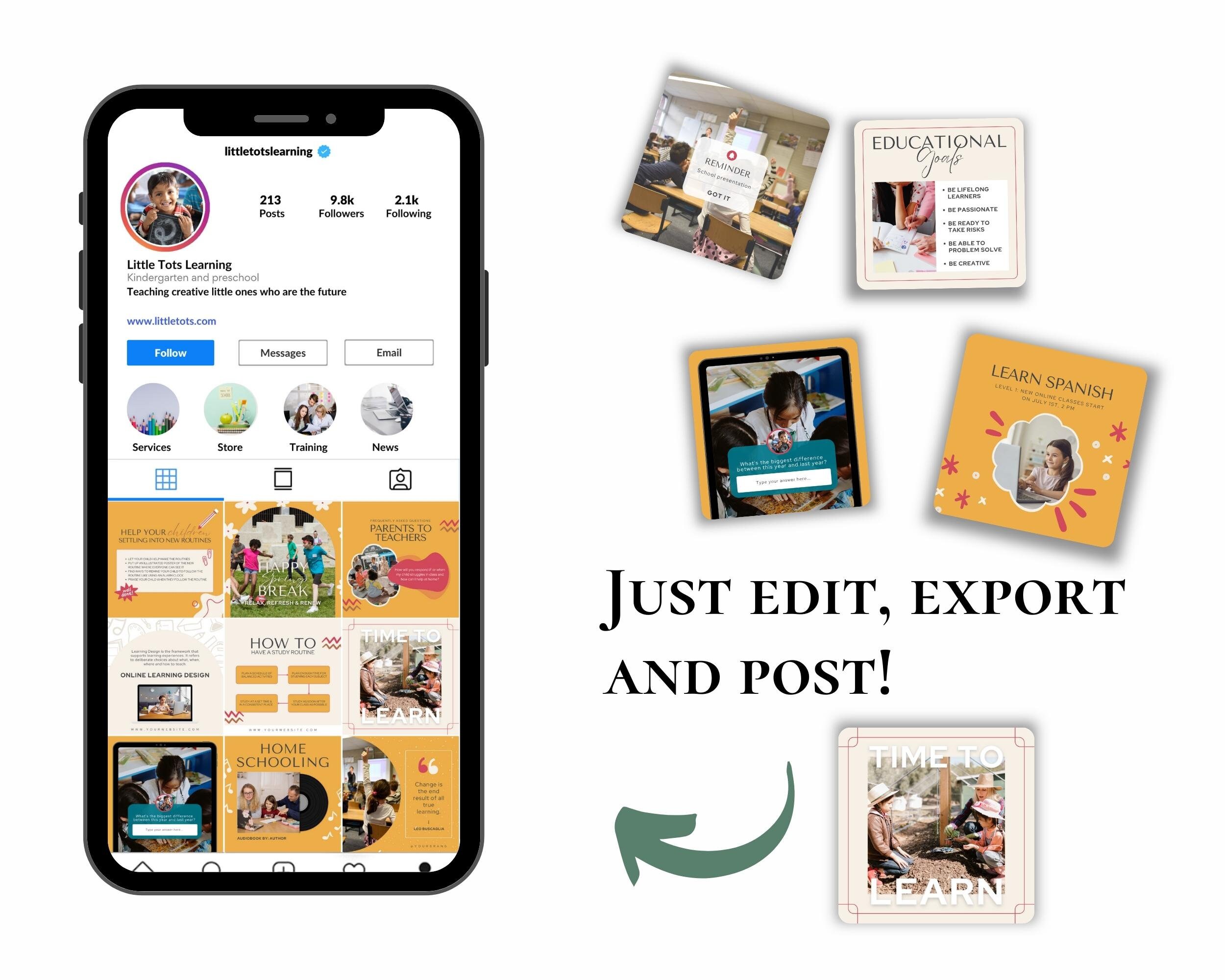 School Instagram Posts, Educational Social Media, Templates, Instagram ...