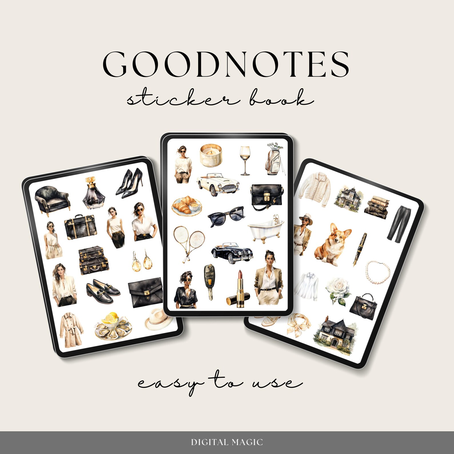 Lux Life Stickers, Goodnotes Lifestyle Stickers, Luxury Pngs, Digital ...