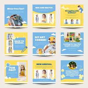 Bright School Instagram Posts, Educational Social Media, Templates ...
