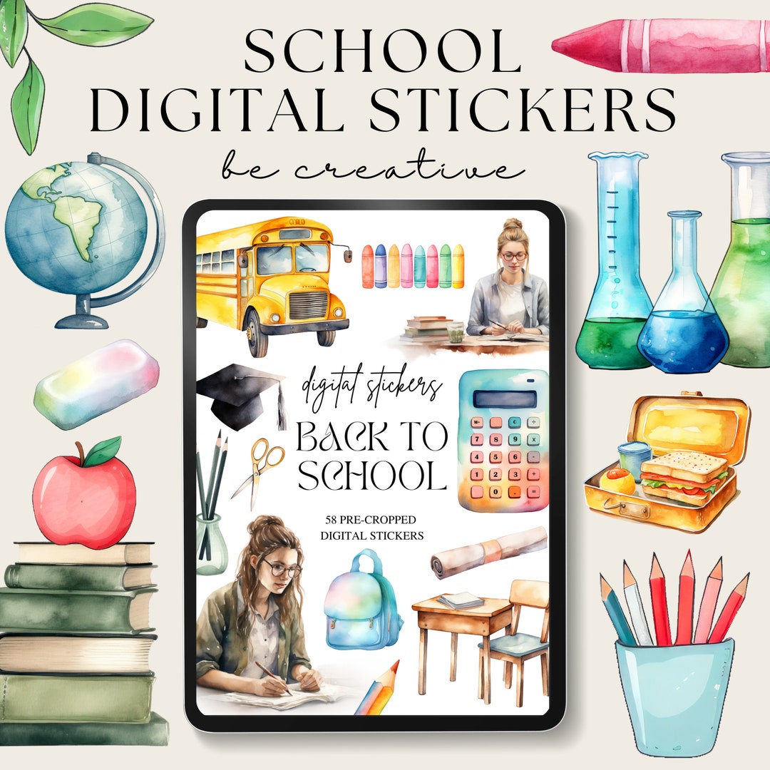 Back to School Digital Planner Stickers, Educational Goodnotes Stickers ...