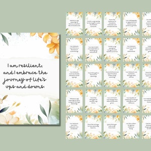 Resilience Affirmation Cards, Mental Health Template Canva, Printable ...