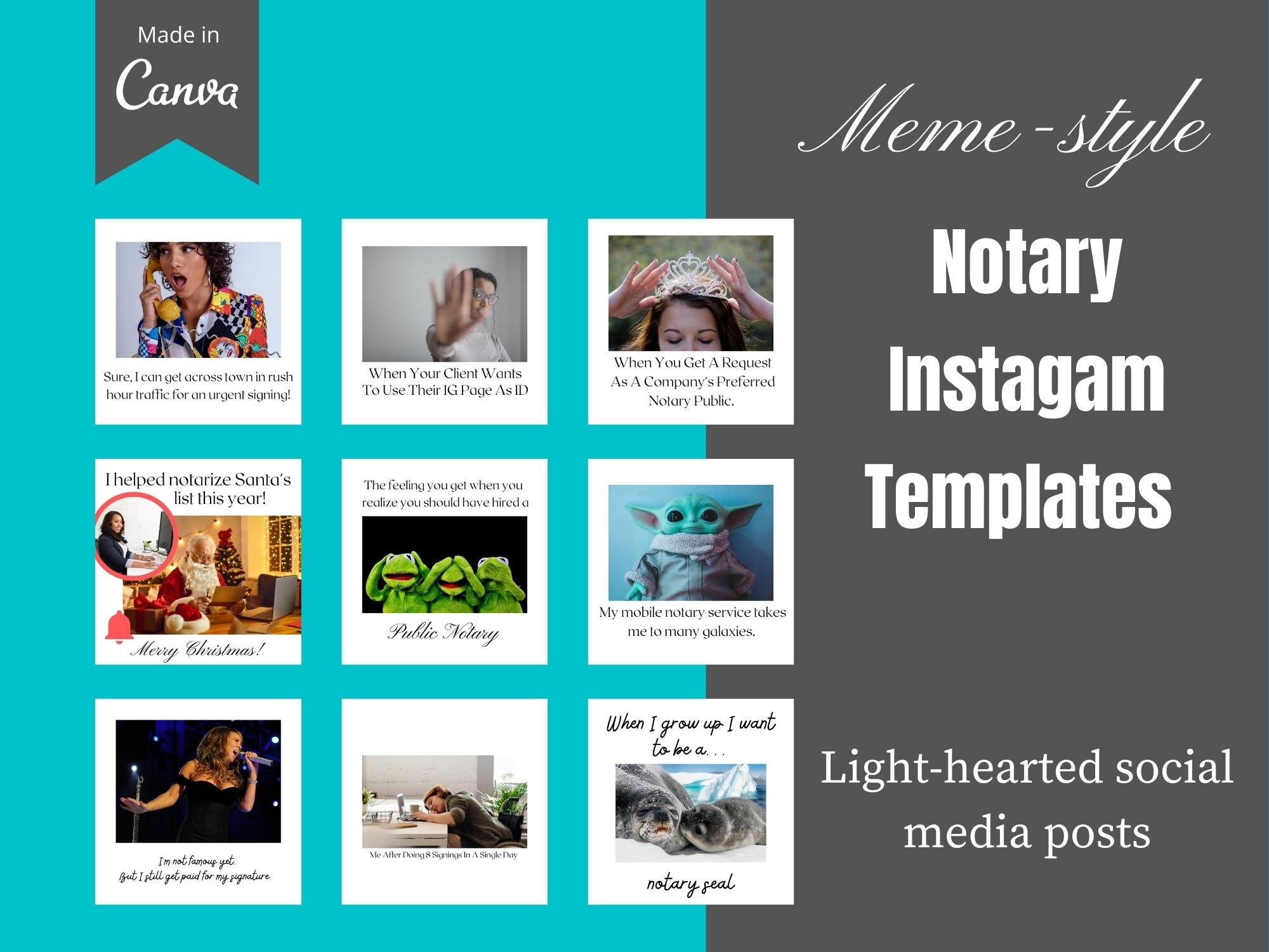 14 Meme Style Notary Instagram Templates Public Notary - Etsy Australia