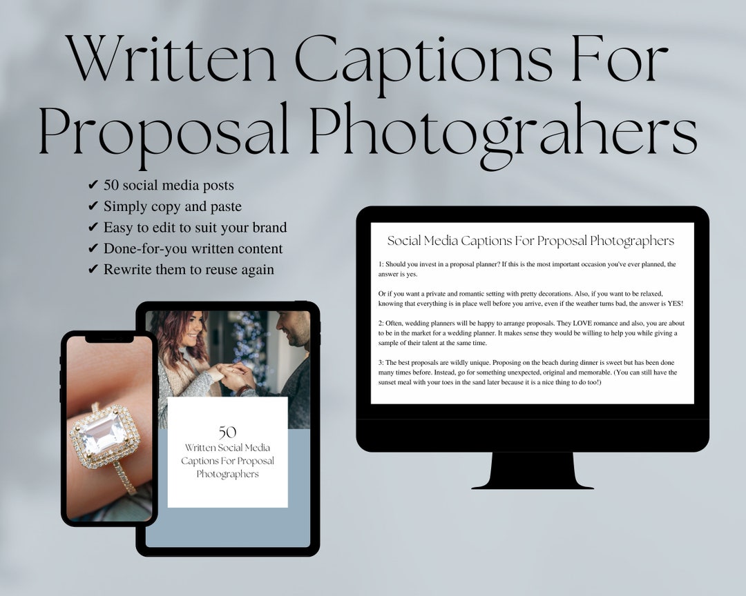 Proposal Photographer Written Social Media Captions, Proposal ...